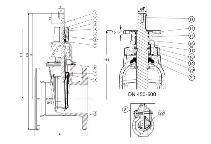 DN450 Resilient Seated Gate Valve - Your exclusive purchasing agent in ...